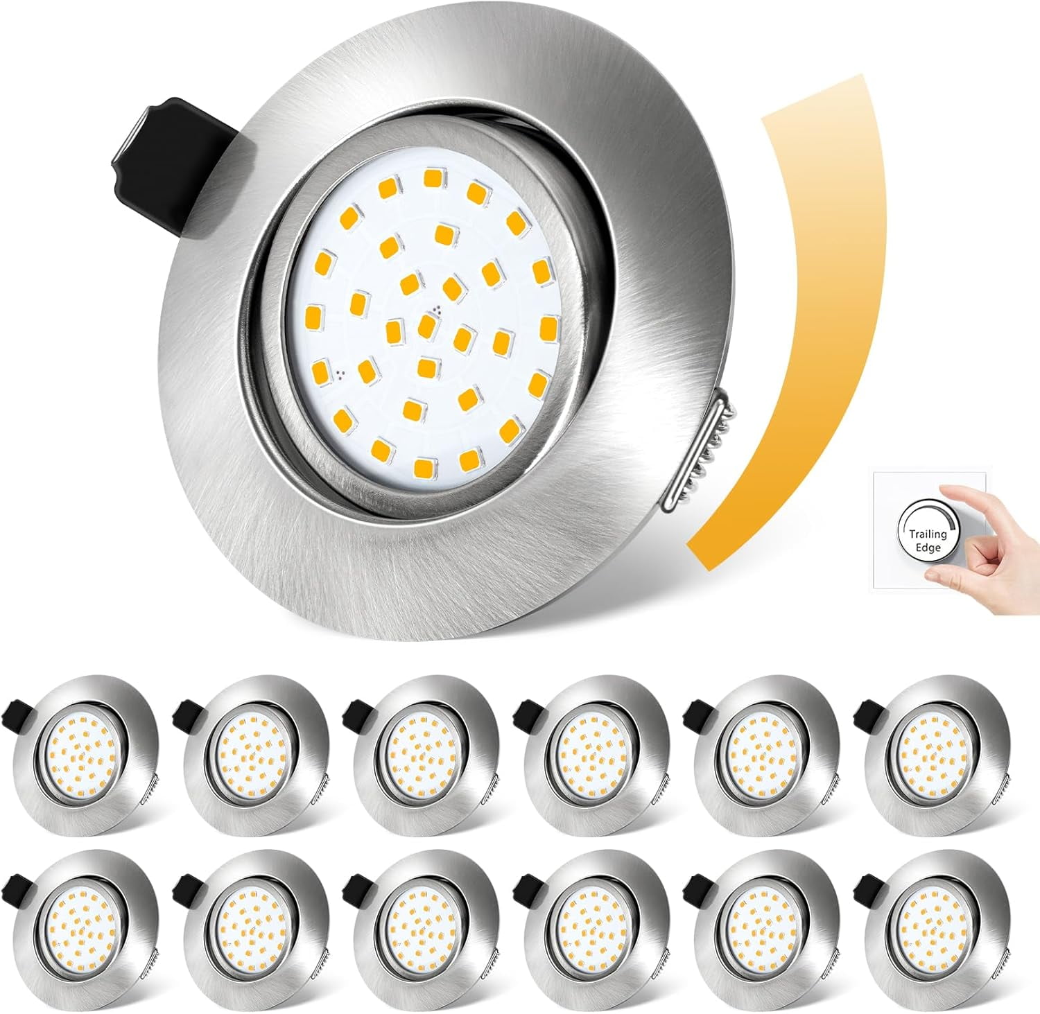 Spot Led Encastrable Dimmable Lot De 12 Spots De Plafond 5W 230V Spot Dimmable 600Lm Equivalente ...