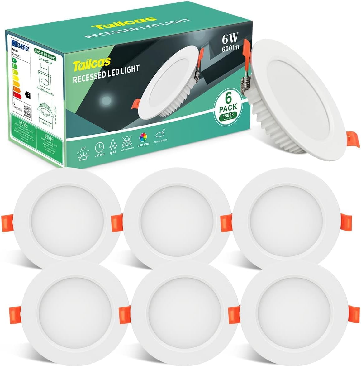 Spot Led Encastrable Extra Plat 4500K, 220V 600Lm Ip44 Led Spot Encastré Étanche Salle De Bain ...