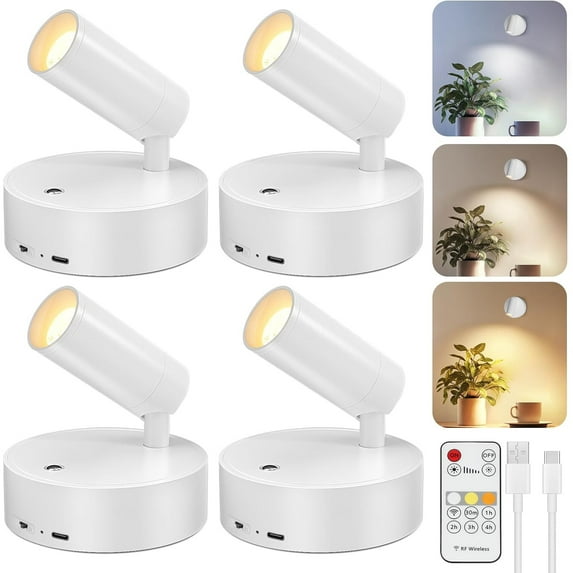 Spot Lights Indoor, Wireless LED Spotlight, Uplighting Indoor with ...