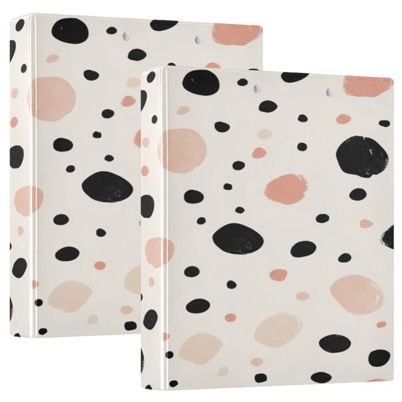 Spot Pattern 12.4x10.6in PVC Round Ring Binder, D-Ring 3-Hole, Metal ...
