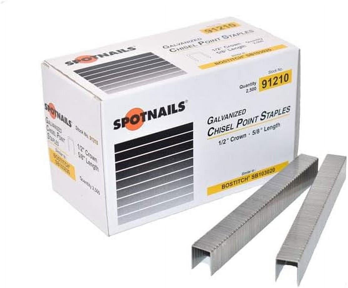 SpotNails 91208 1/2" Galvanized Chisel 1/2" Crown Fine Wire Staples 50M ...