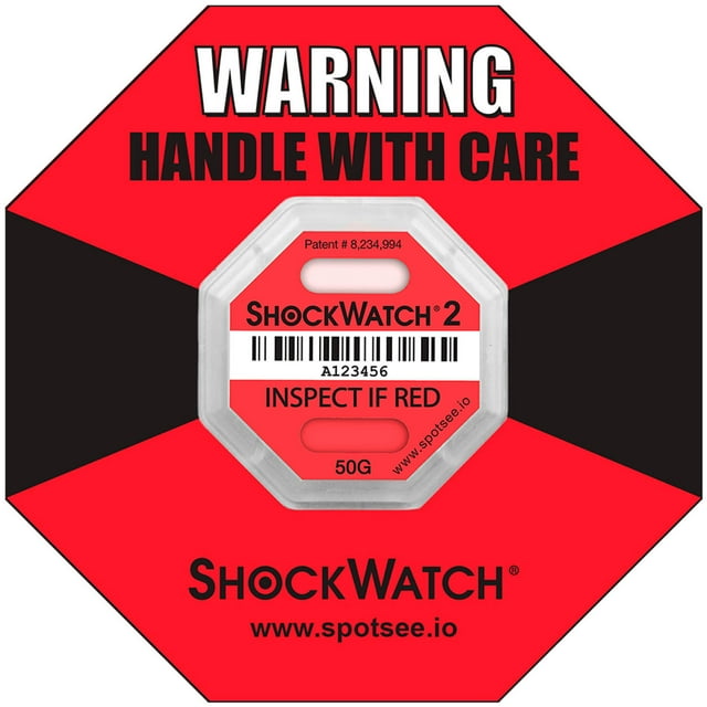 SpotSee™ ShockWatch® 2 Serialized Framed Impact Indicators, 50G Range ...