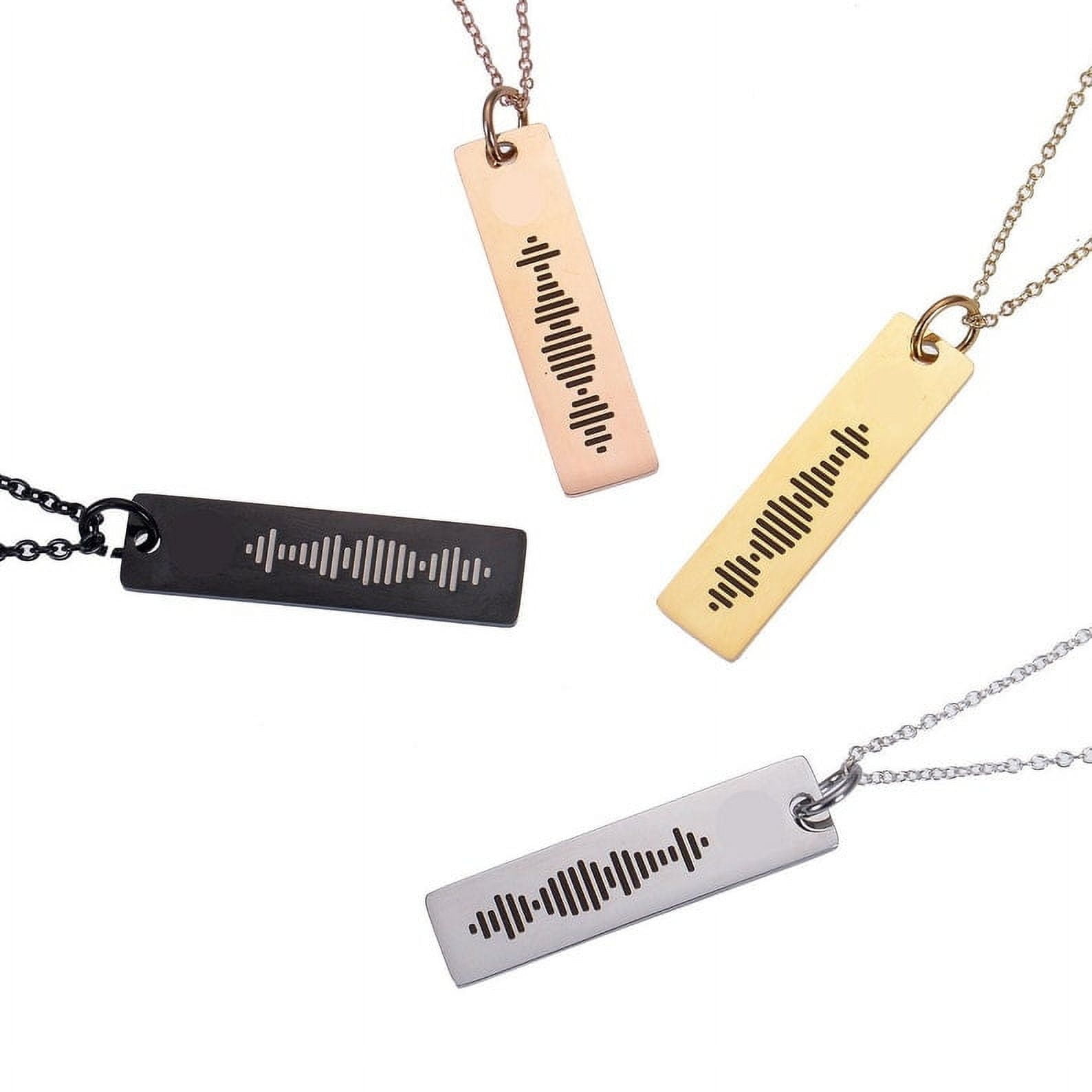 Spotify Personalized Code Necklace | Custom Engraved Music Bar Pendant ...