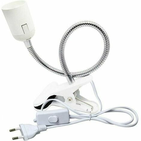Spotlight E27 Clamp for Reading Lamp in Bed, AC 230V, Clip-on Socket ...