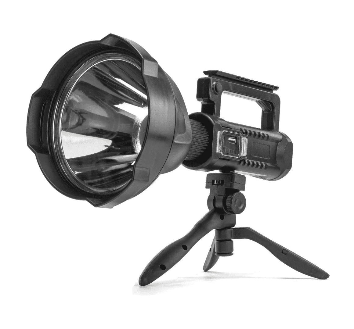 Super Bright 150000 Lumens LED Spotlight with Tripod, USB Out, 4 Modes ...