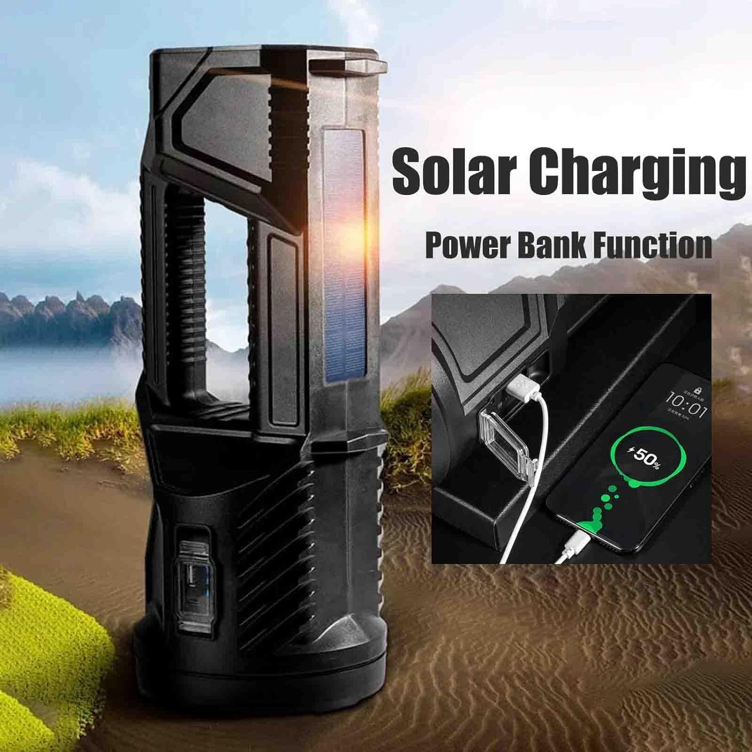 Spotlight Flashlights, Handheld Solar Flashlights Rechargeable ...