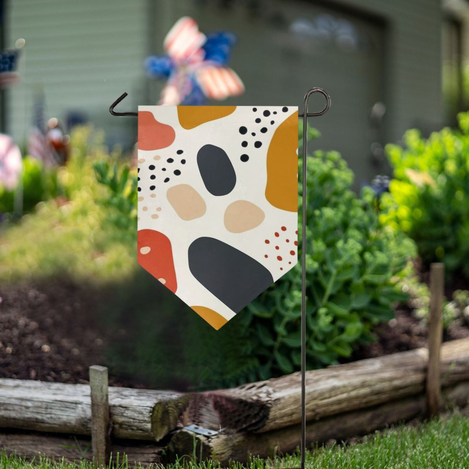 Spots Blocks Garden Flag 18" x 12.5" Double Sided Yard Lawn Outdoor ...