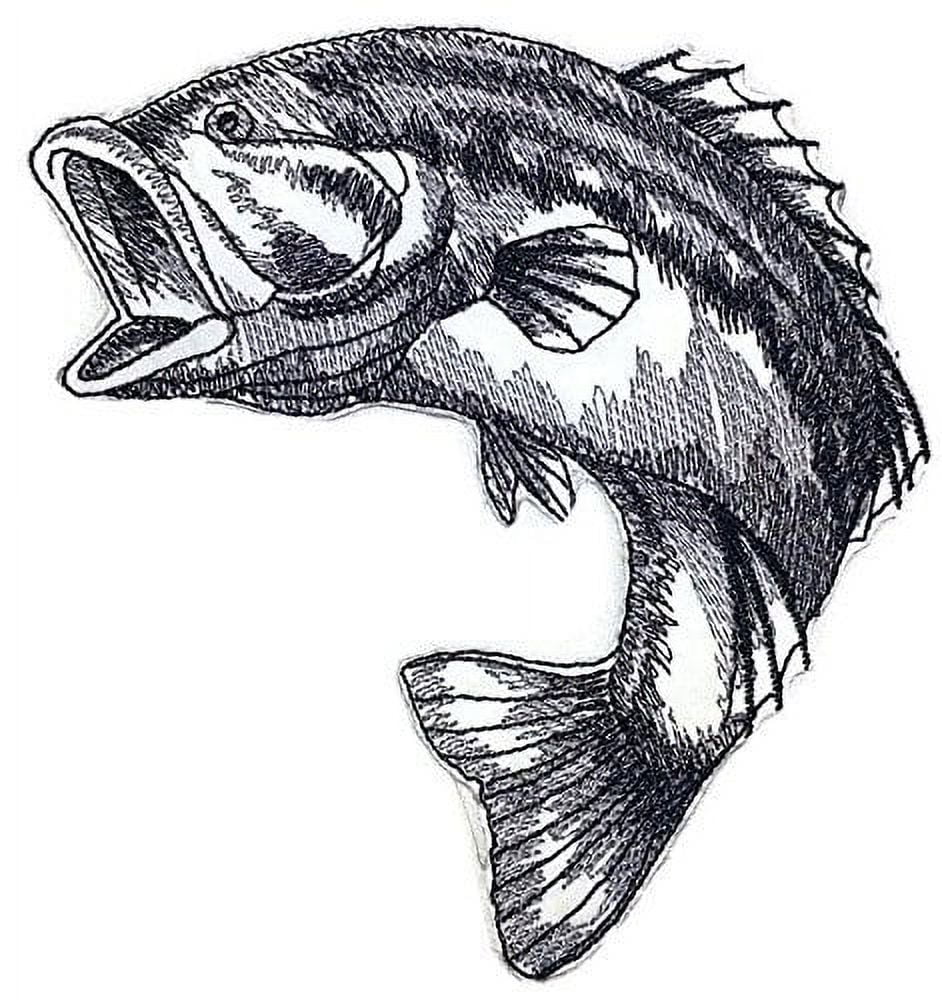 Spotted Bass Fish Embroidered Iron On/Sew patch [5" x 4.27"] - Walmart.com