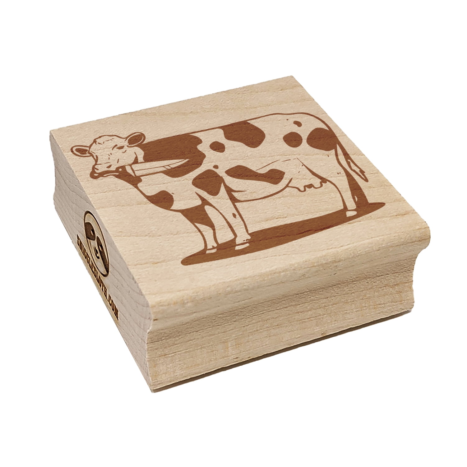 Spotted Cow with Knife Square Rubber Stamp Stamping Scrapbooking ...