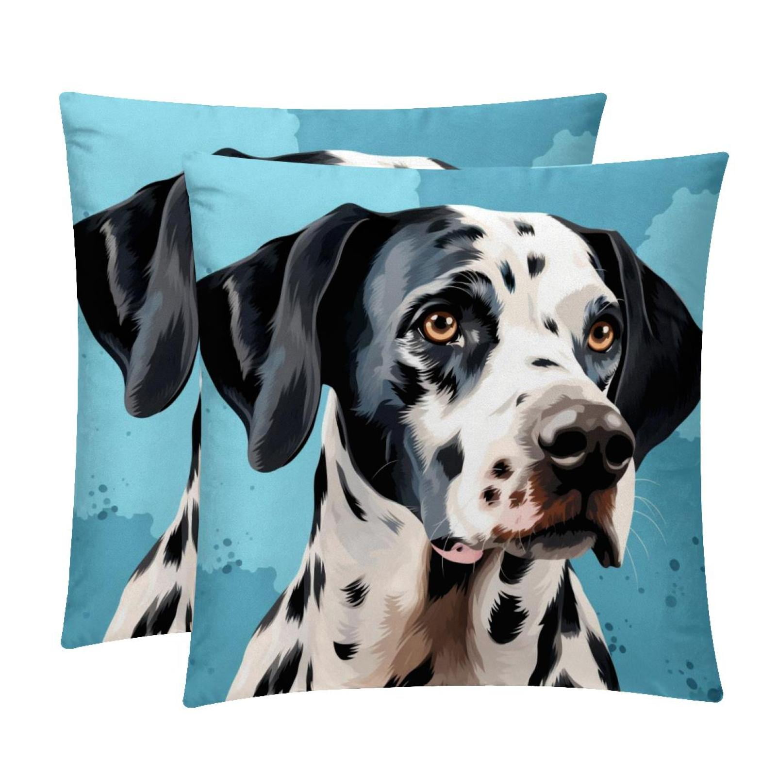 Spotted Dog Covers Set of 2 with Unique Patterns for Bed, Chair Pillow ...