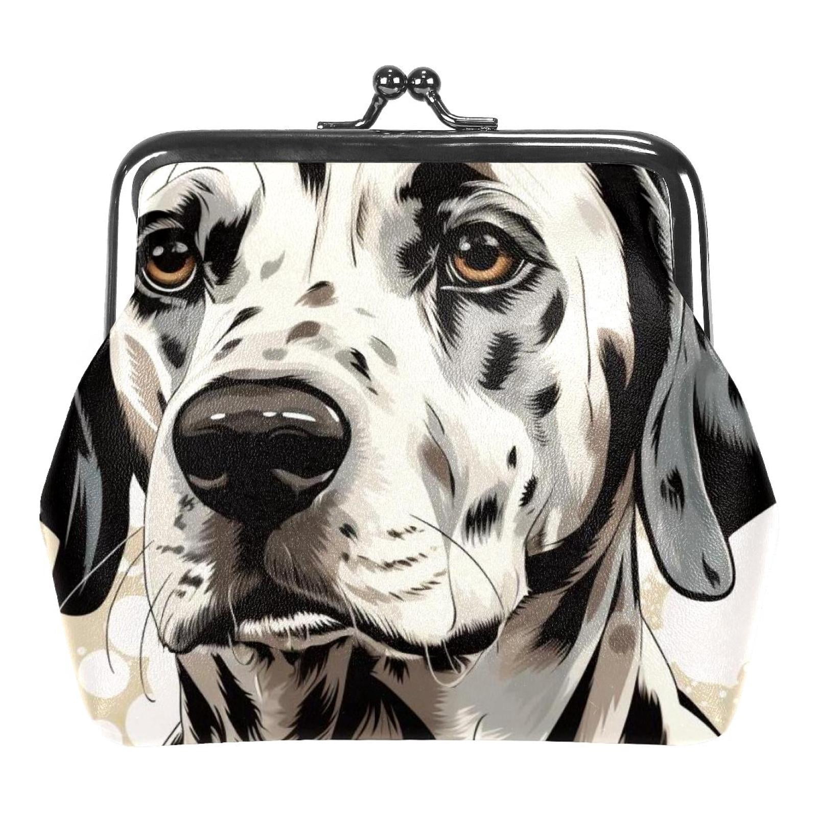 Spotted Dog Elegant Microfiber Coin Purse with Zinc Alloy Jaws, Compact ...