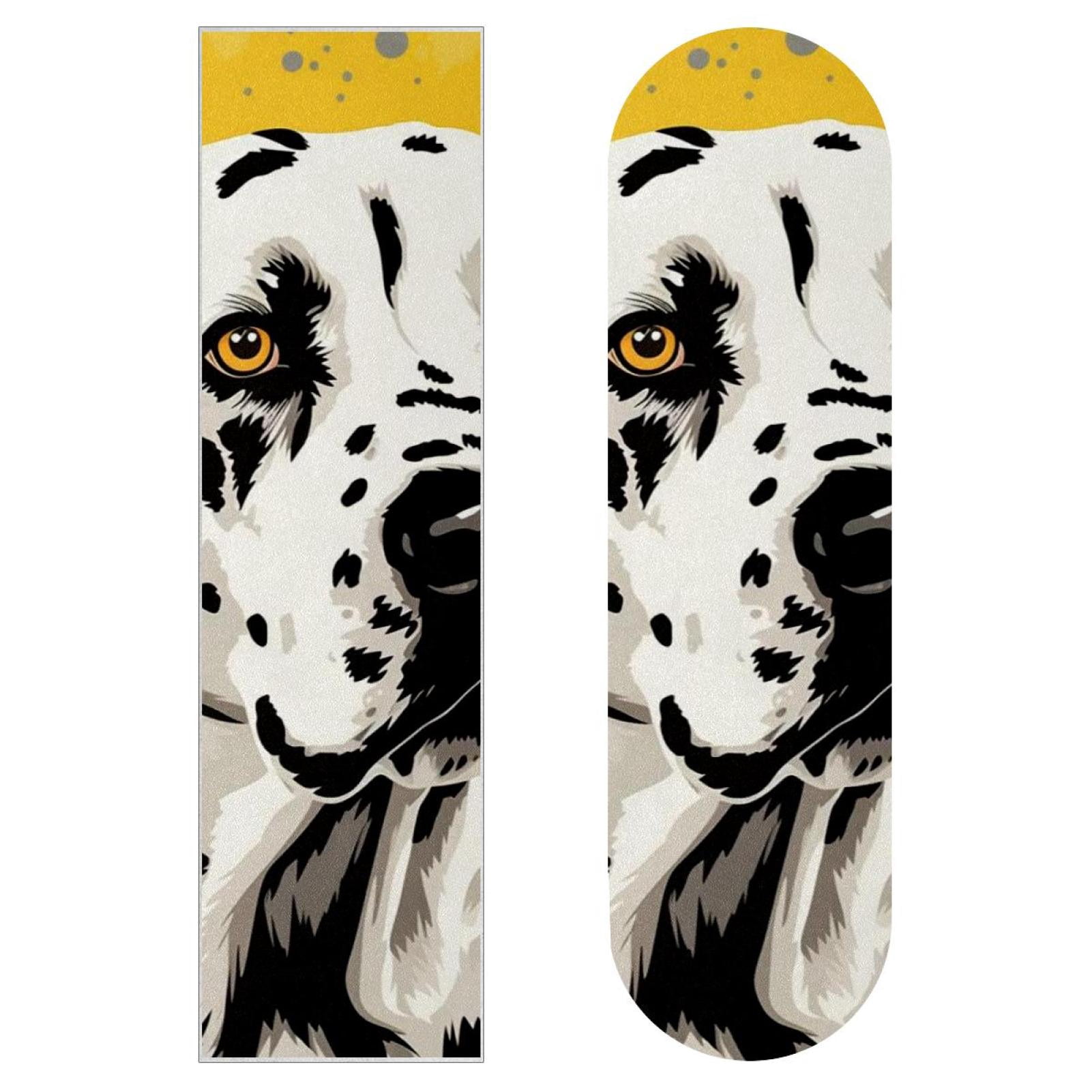 Spotted Dog Emery Surface PVC Back Skateboard Grip Tape Stickers (Pack ...