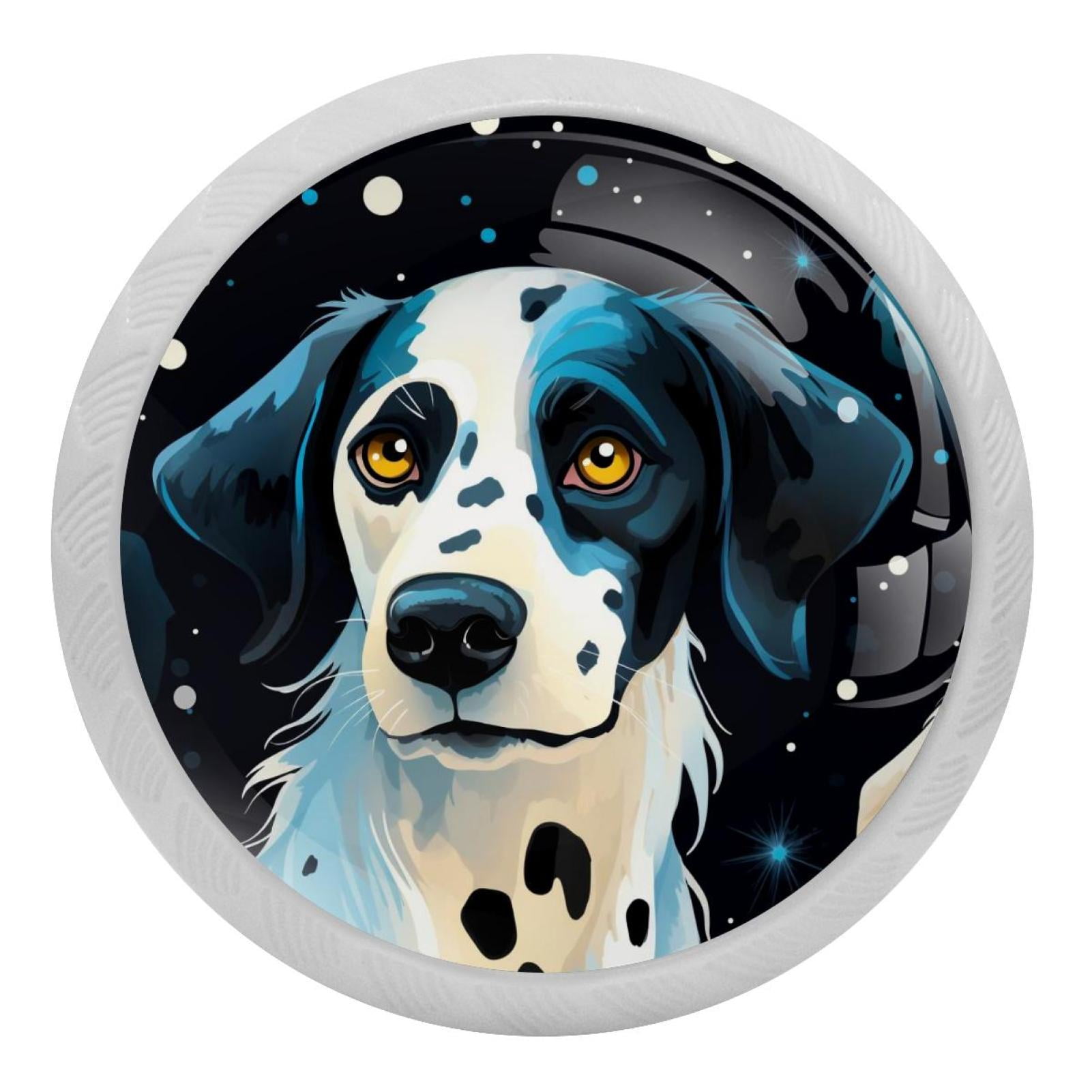 Spotted Dog Fluorescent Drawer Pulls with Screws - Round 4-Pack Glow-in ...