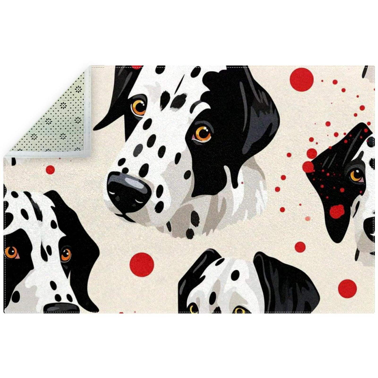 Spotted Dog Office Mat with Right-Angle Design - Polyester Floor Mat ...