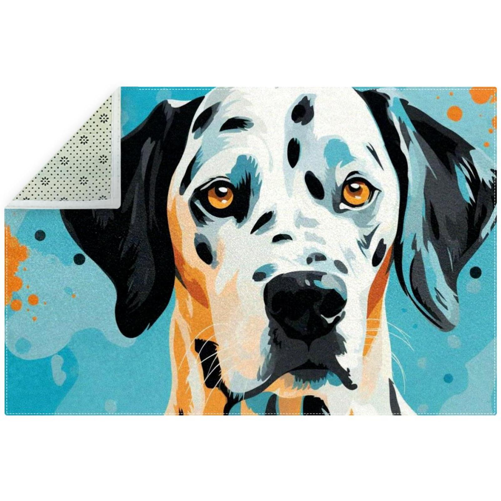 Spotted Dog Polyester Right-Angle Office Floor Mat - Durable, Rug for ...