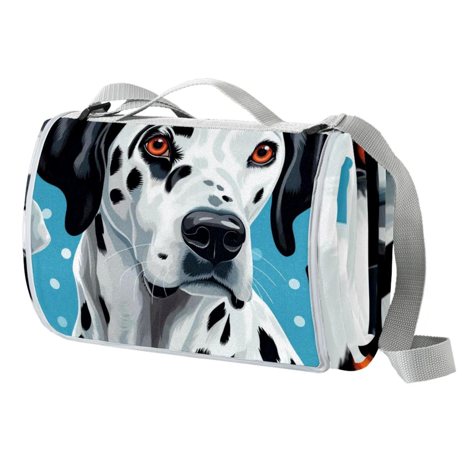 Spotted Dog Portable Canvas Picnic Blanket Waterproof Backing for ...