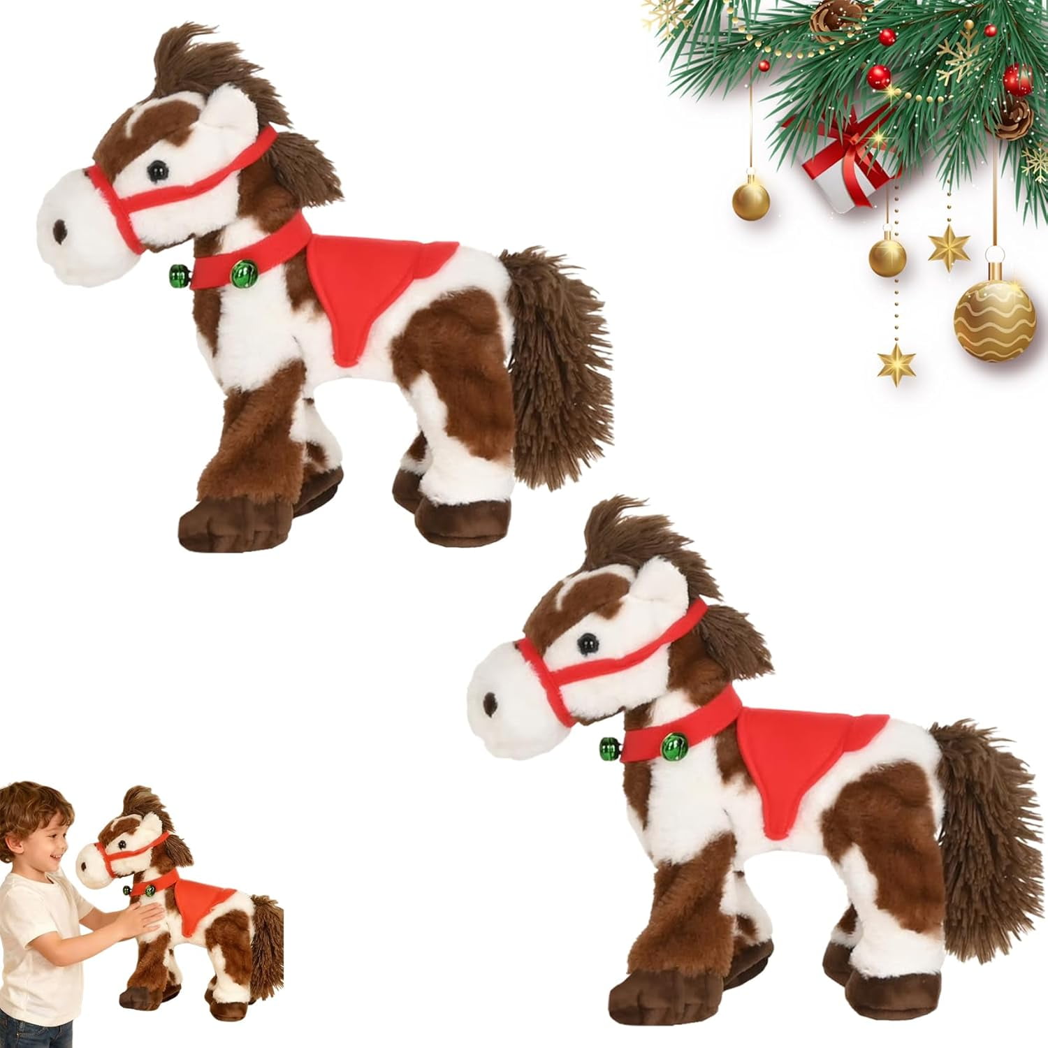 Spotted Electric Plush Horse - Electric Animated Horse Toy with Sound ...