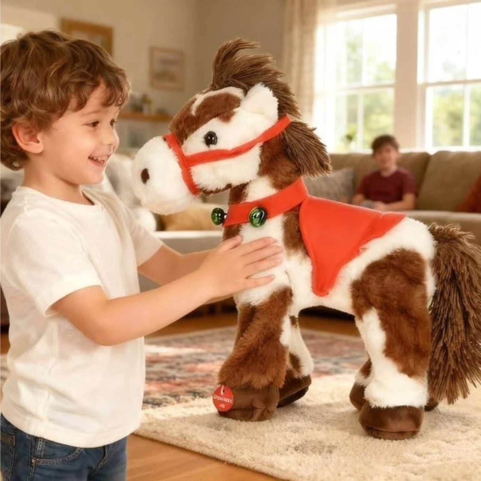 Spotted Electric Plush Horse, Interactive Walking Pony with Realistic ...