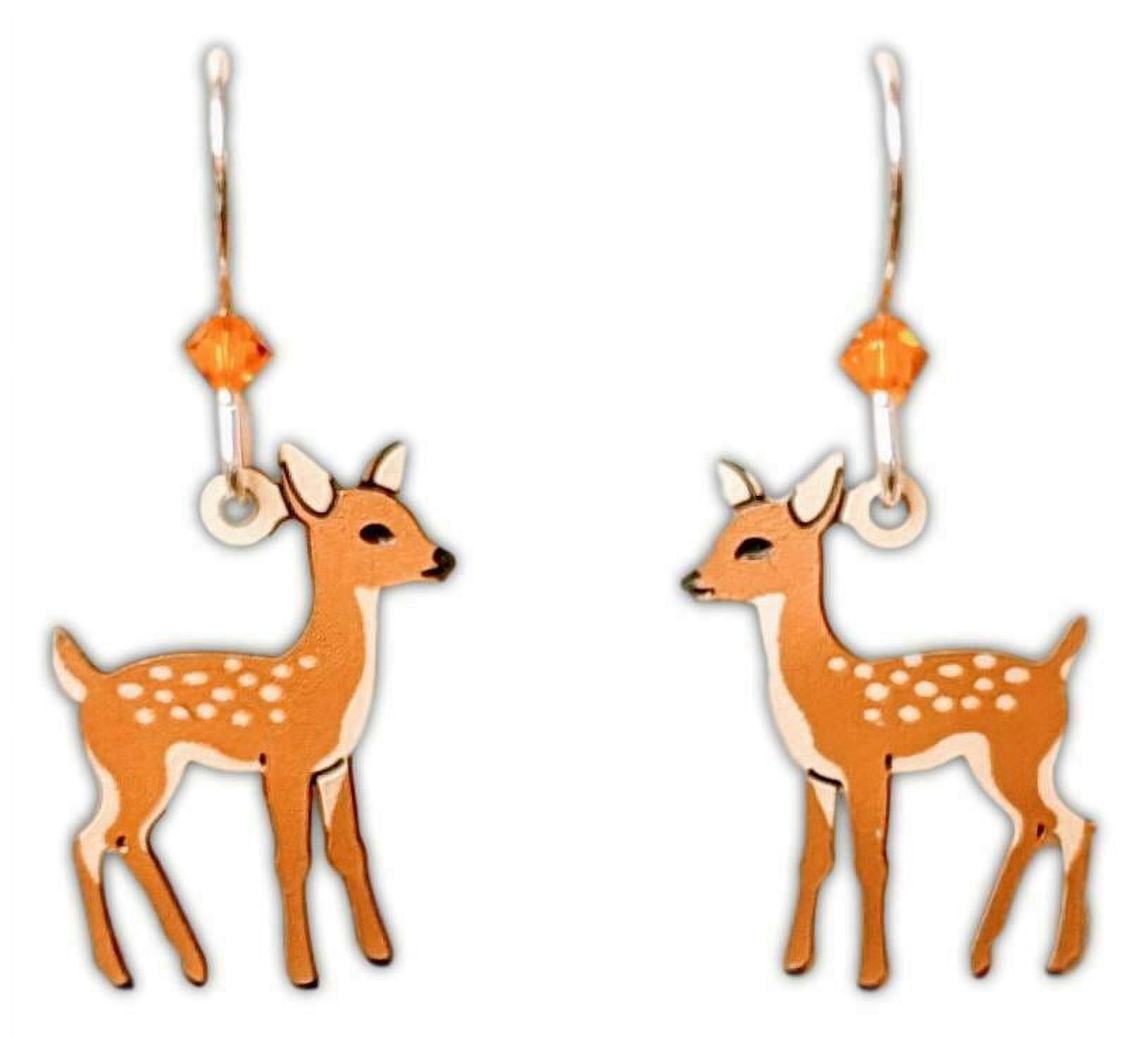 Spotted FAWN Deer Hypo-Allergenic Earrings, Sterling Silver Plated by ...