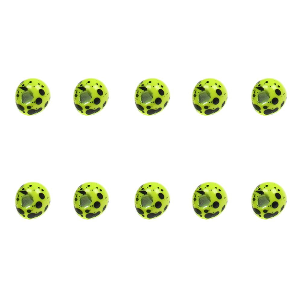 Spotted Fluorescent Green 3.8mm 10 Pieces/Pack Eccentric Hole Tungsten ...