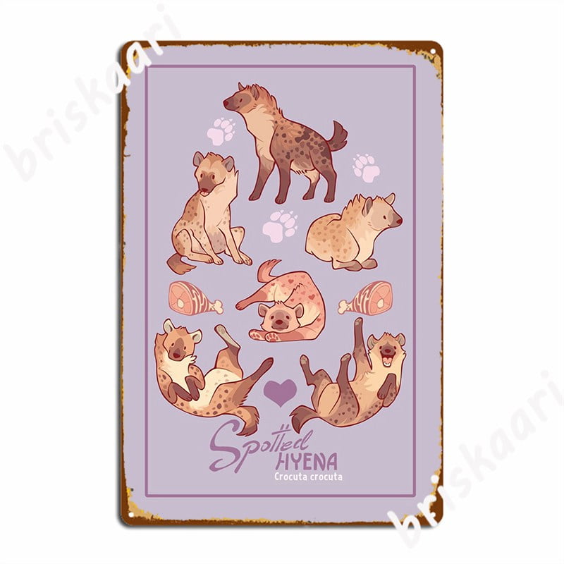 Spotted Hyena Sticker And Goodies Pack Poster Metal Plaque Wall Mural ...