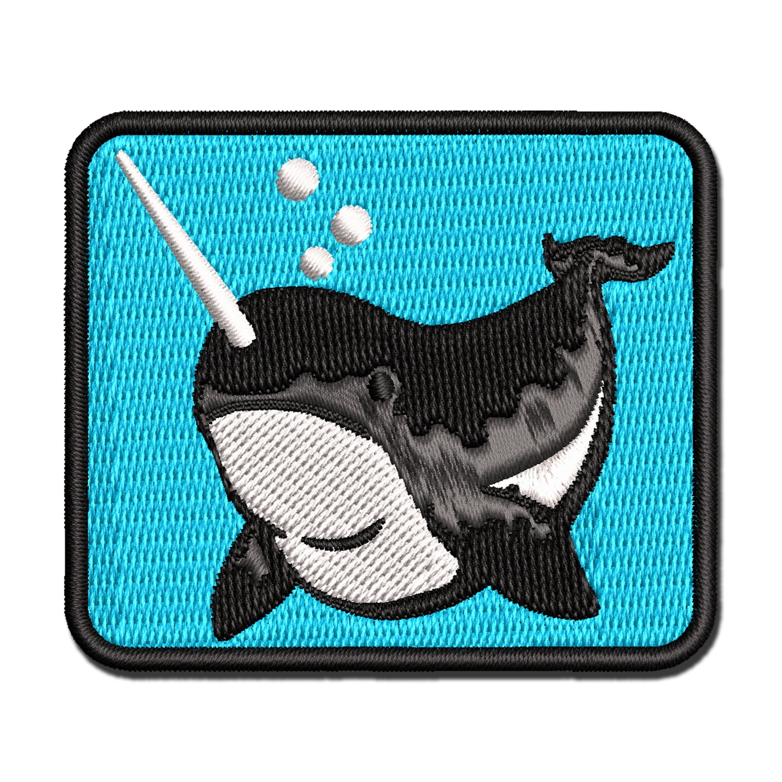 Spotted Narwhal Unicorn of the Sea Applique Multi-Color Embroidered ...