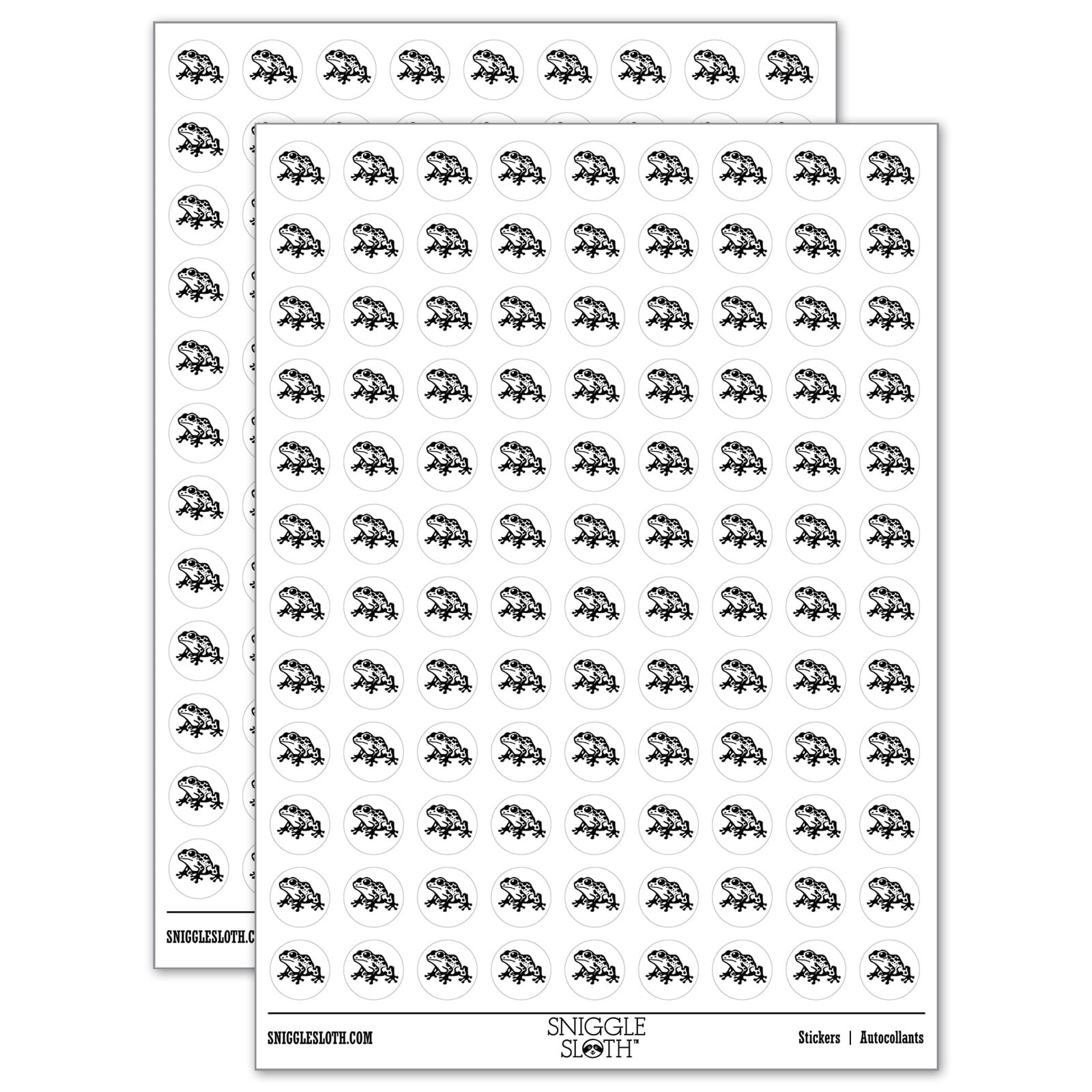 Spotted Poison Dart Frog 200+ Round Stickers - White - Gloss Finish - 0 ...