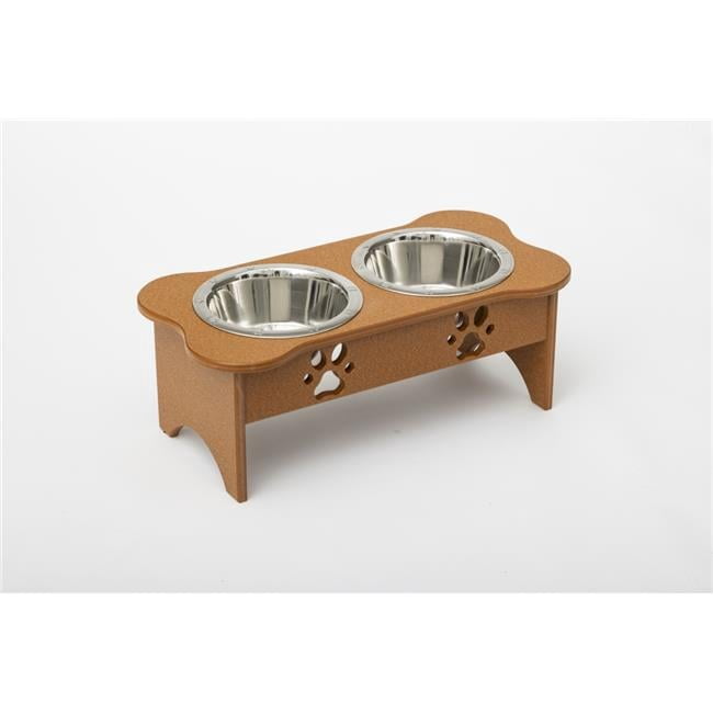 Spotts Dog Feeders 92MDPCED 2 qt. 8.5 in. Medium High Double Poly Wood ...