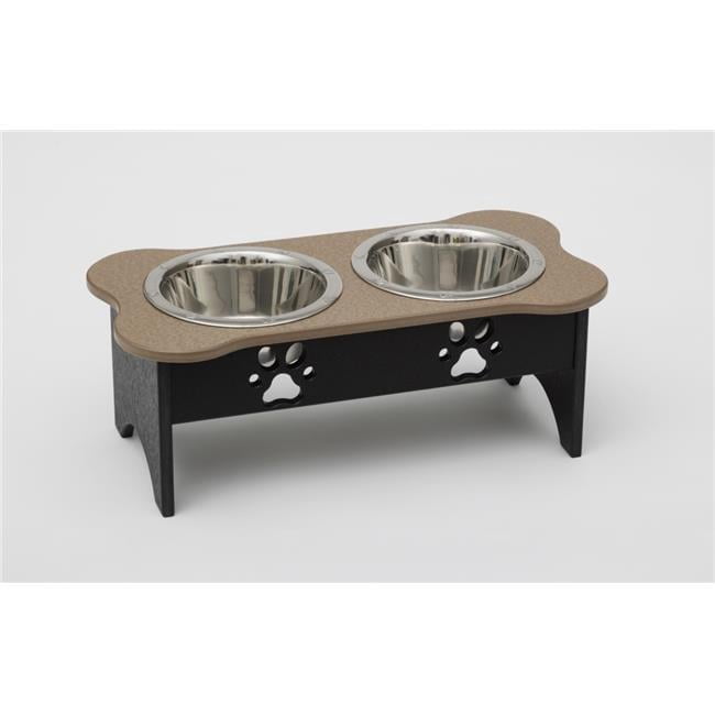 Spotts Dog Feeders 92MDPWWBLK 2 qt. 8.5 in. Medium High Double Poly ...