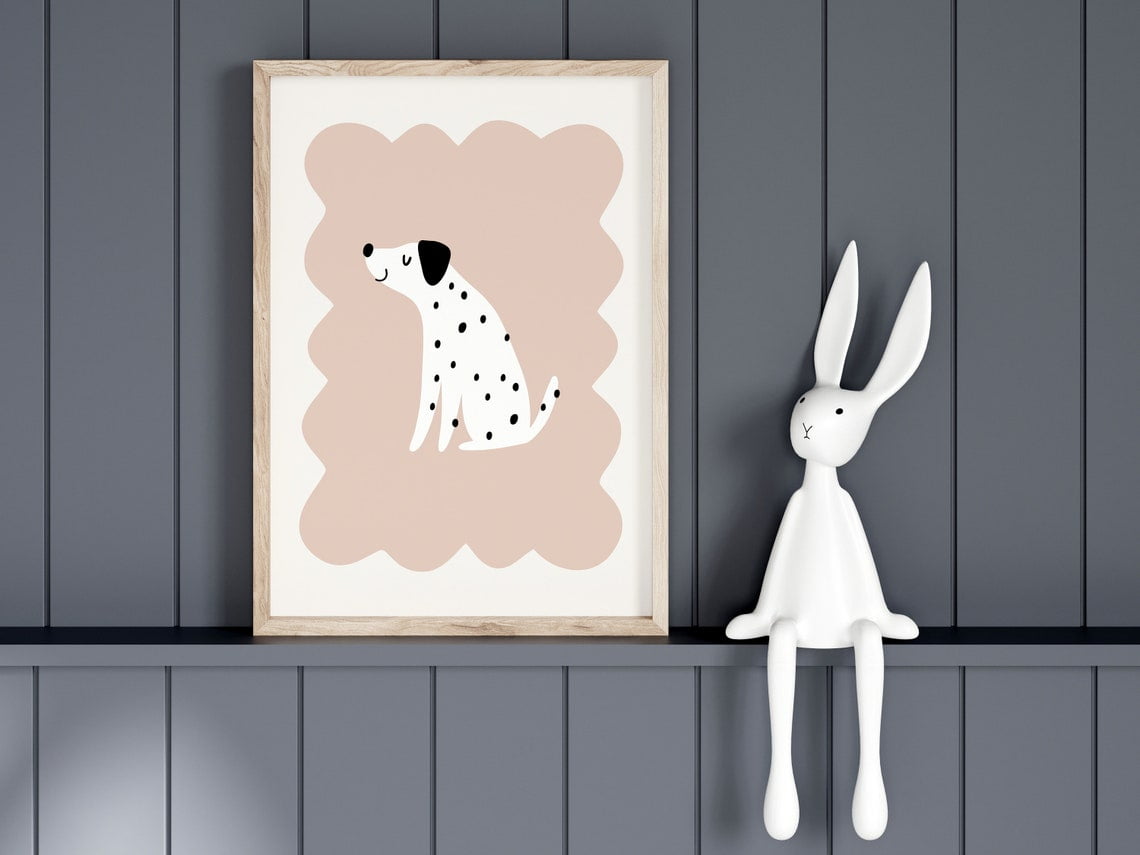 Spotty Dog Print / Dalmatian Print, Dog Print, Cute Dog Poster, Girls ...