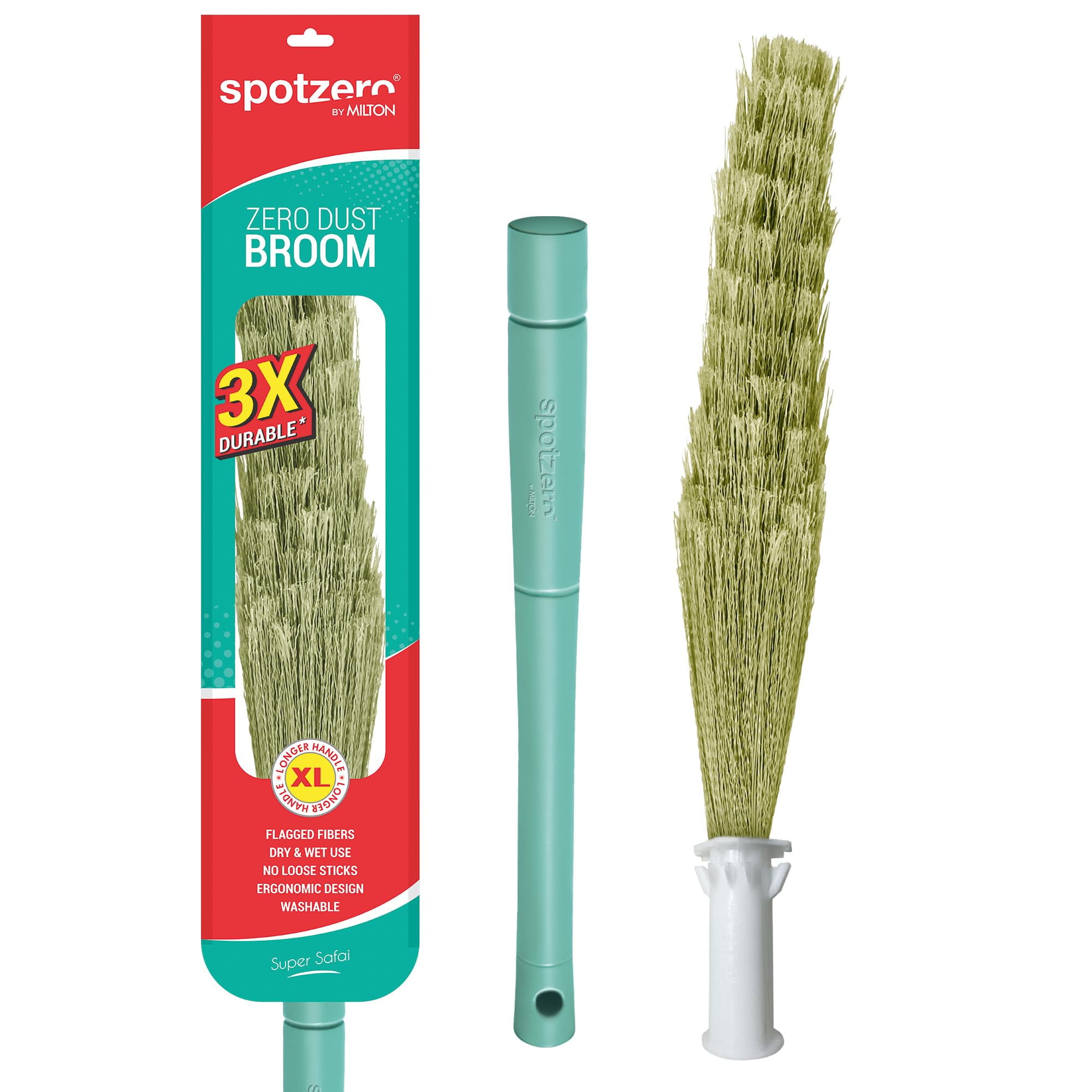 Spotzero By Milton Zero Dust Broom Xl Floor Cleaning| Xl, Aqua Green ...