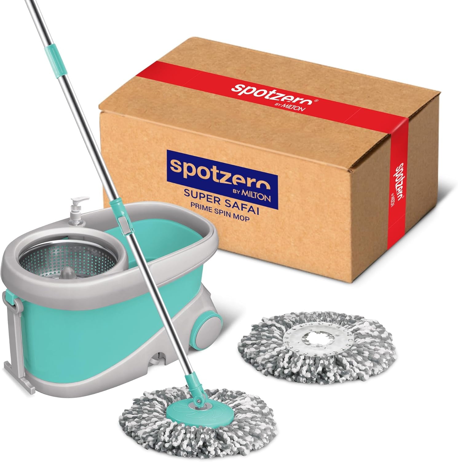 Spotzero by Milton Mop and Bucket with Wringer Set for Home, 360º Spin ...