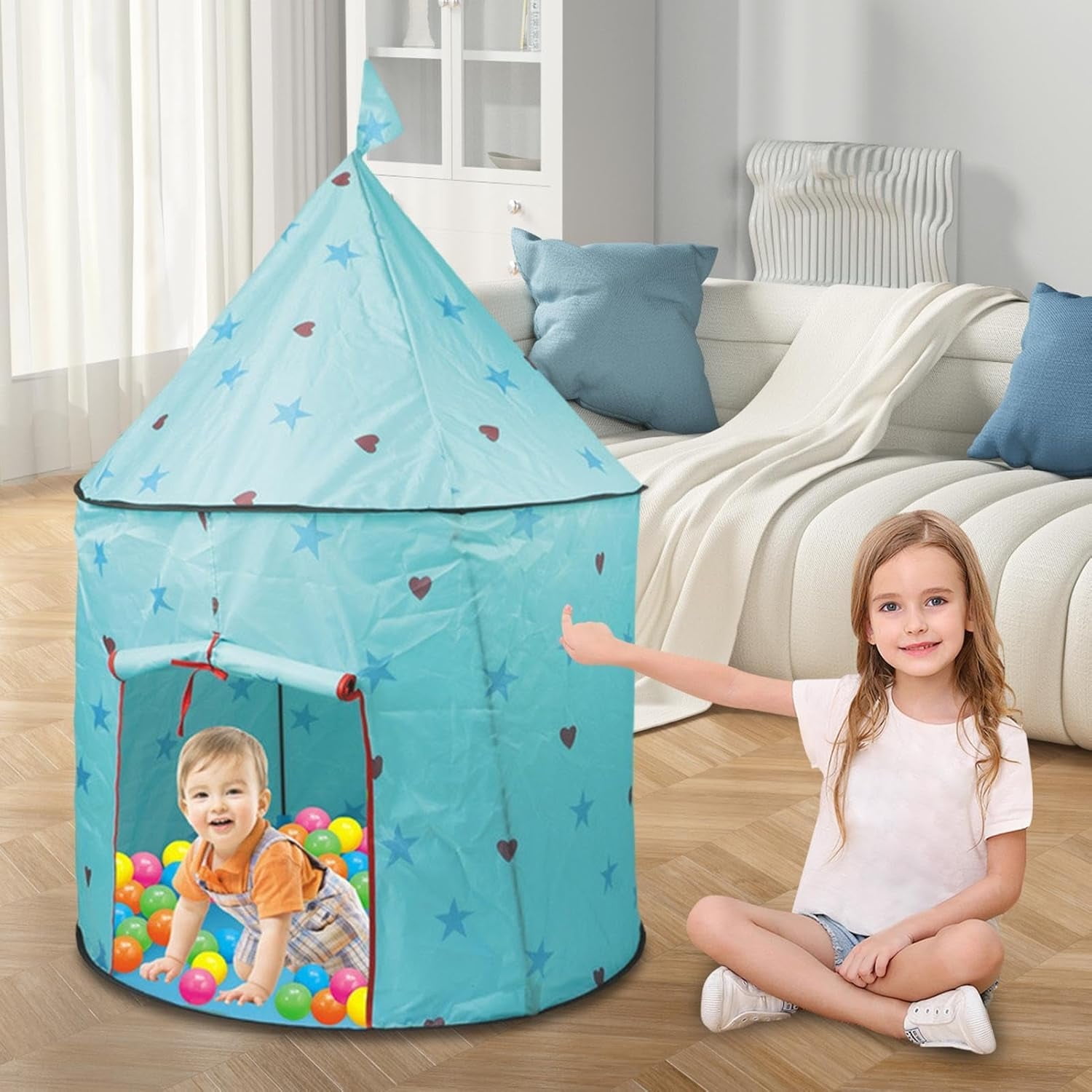 Spoway Castle Pop Up Kids Tent Playhouse, Indoor & Outdoor Fabric ...