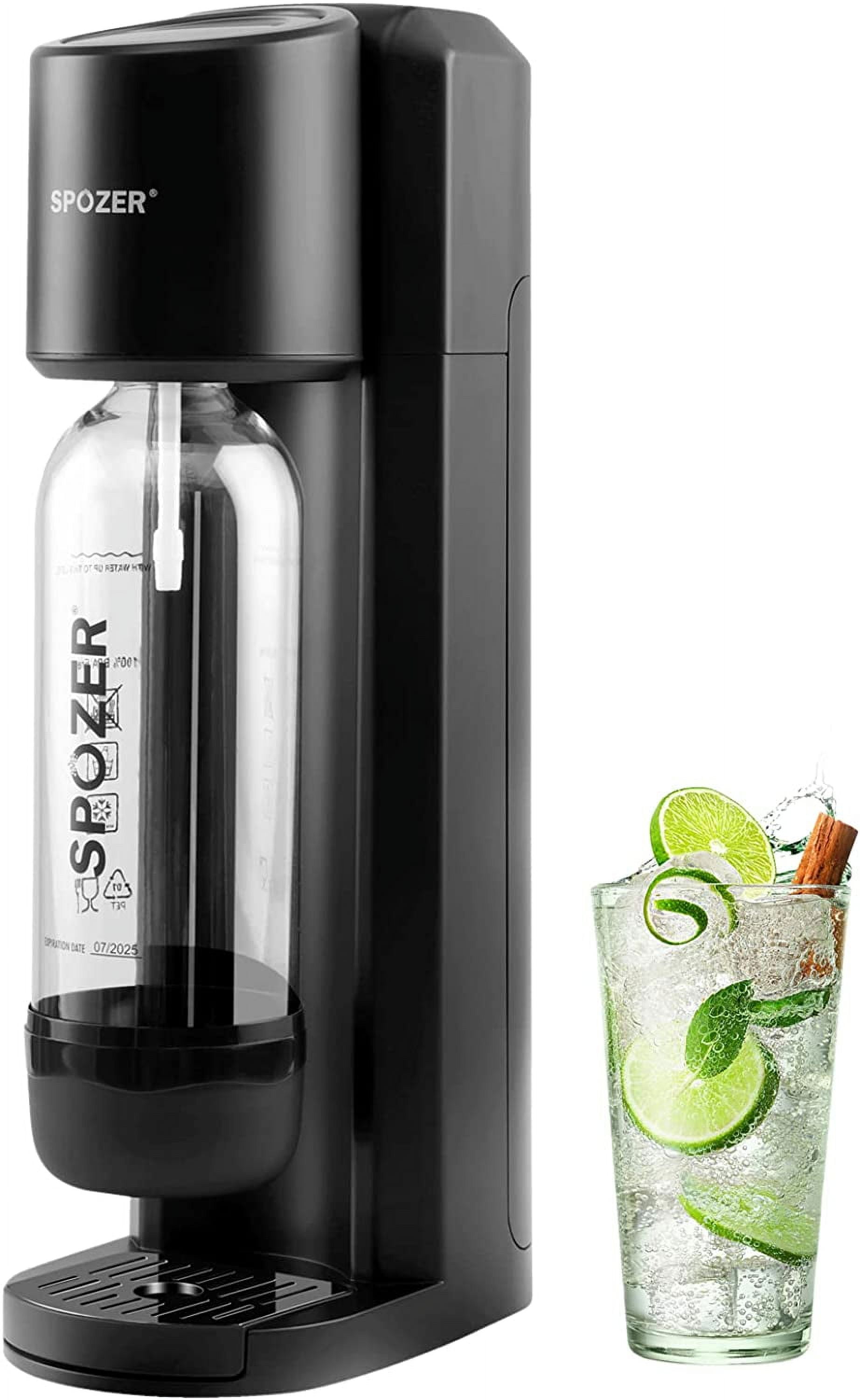 Spozer Professional Soda Maker, BPA-Free 1L Bottles, Compatible with 60L CO2 Cylinders, Matte ...