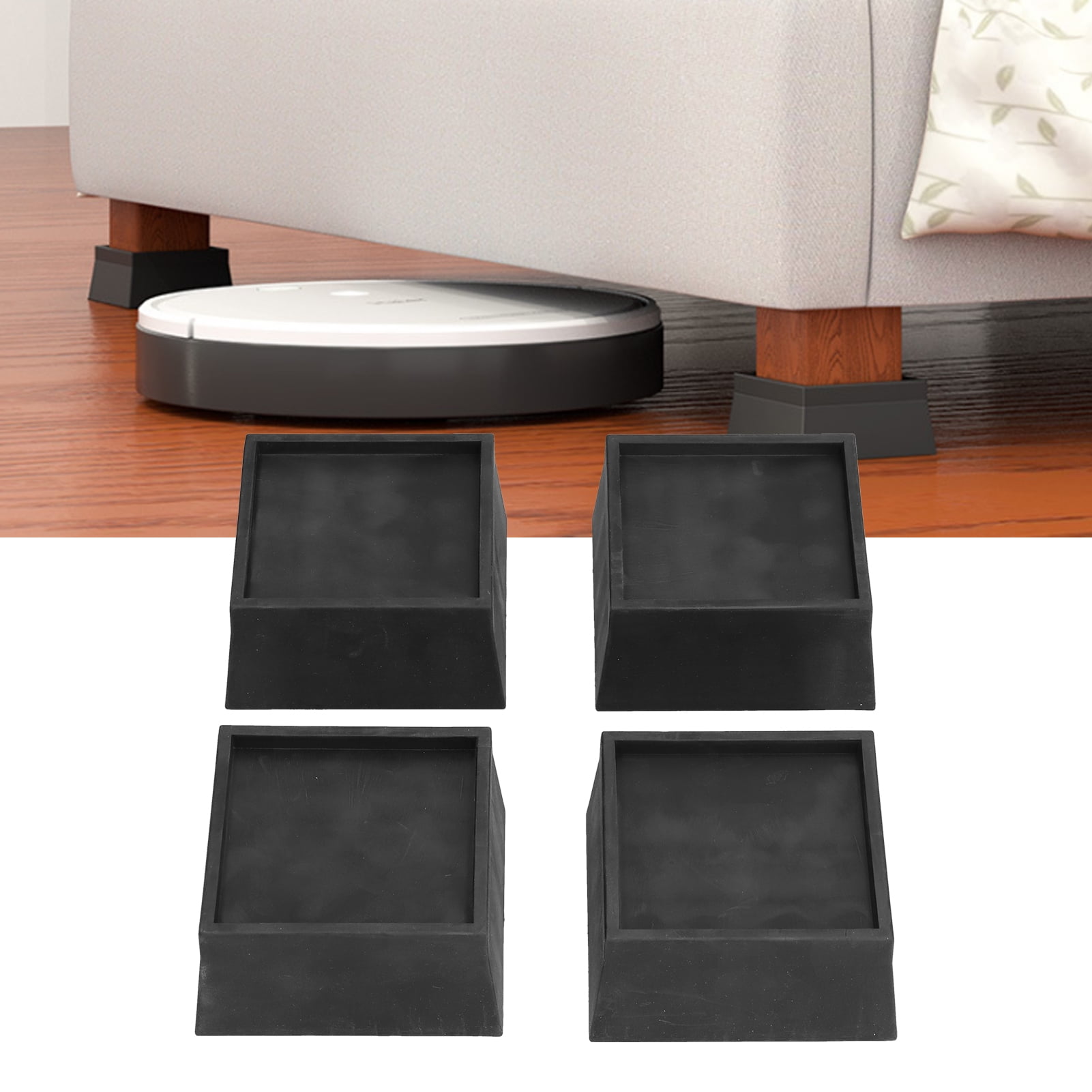 Spptty Furniture Riser 2 " Stackable TPU Square Desk Riser Heavy Duty ...