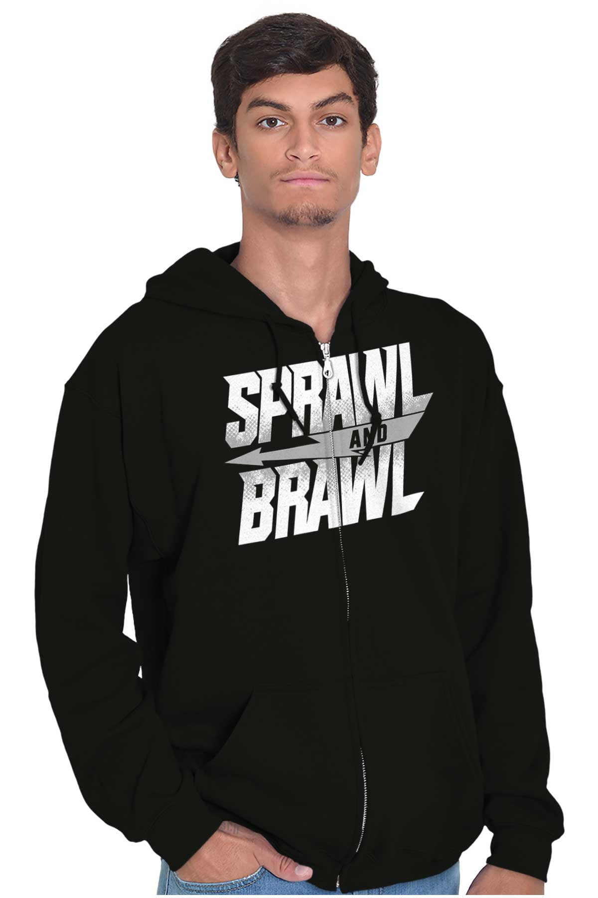 Sprawl and Brawl Muay Thai Fight Unisex Plus Size Zip Hoodie Brisco ...