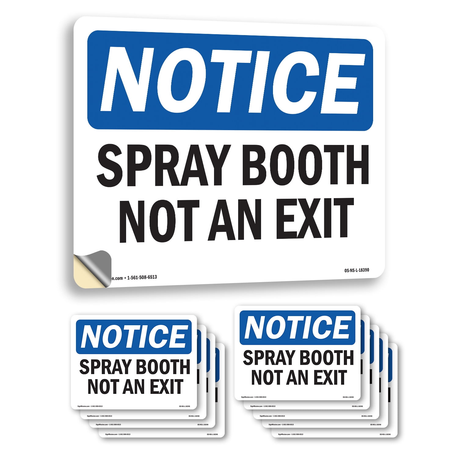 Spray Booth Not An Exit OSHA Notice Vinyl Decal Label 18 Inch x 12 Inch ...