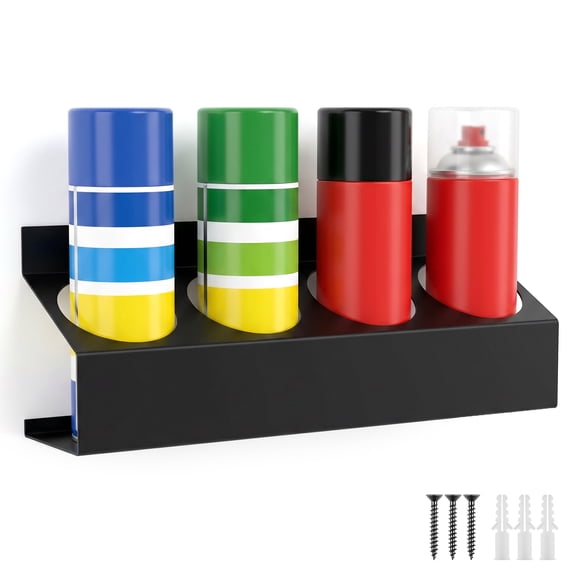 Spray Bottle Holder Rack Wall Mount Spray Bottle Organizer Holds 4 ...