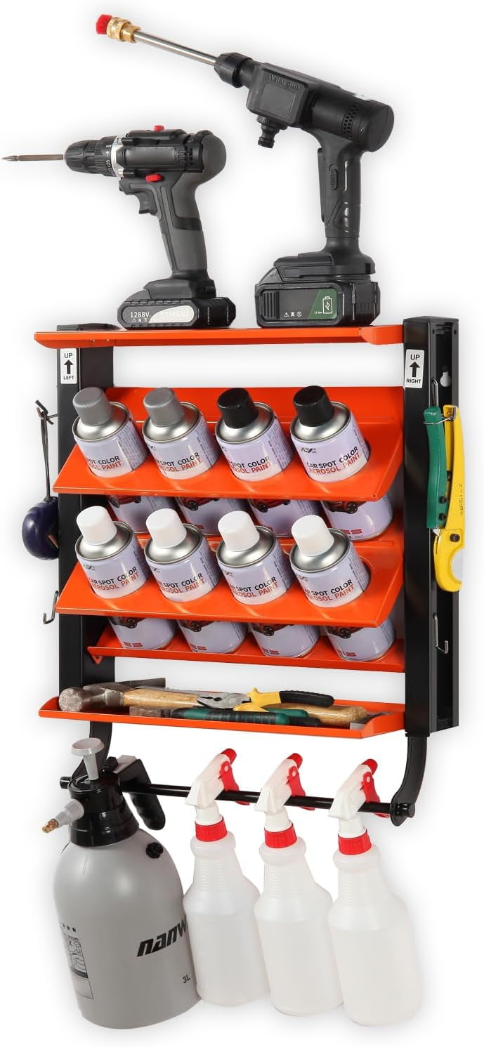 Spray Can Holder, Lube Can Wall Mount Storage Rack Heavy Duty Paint ...