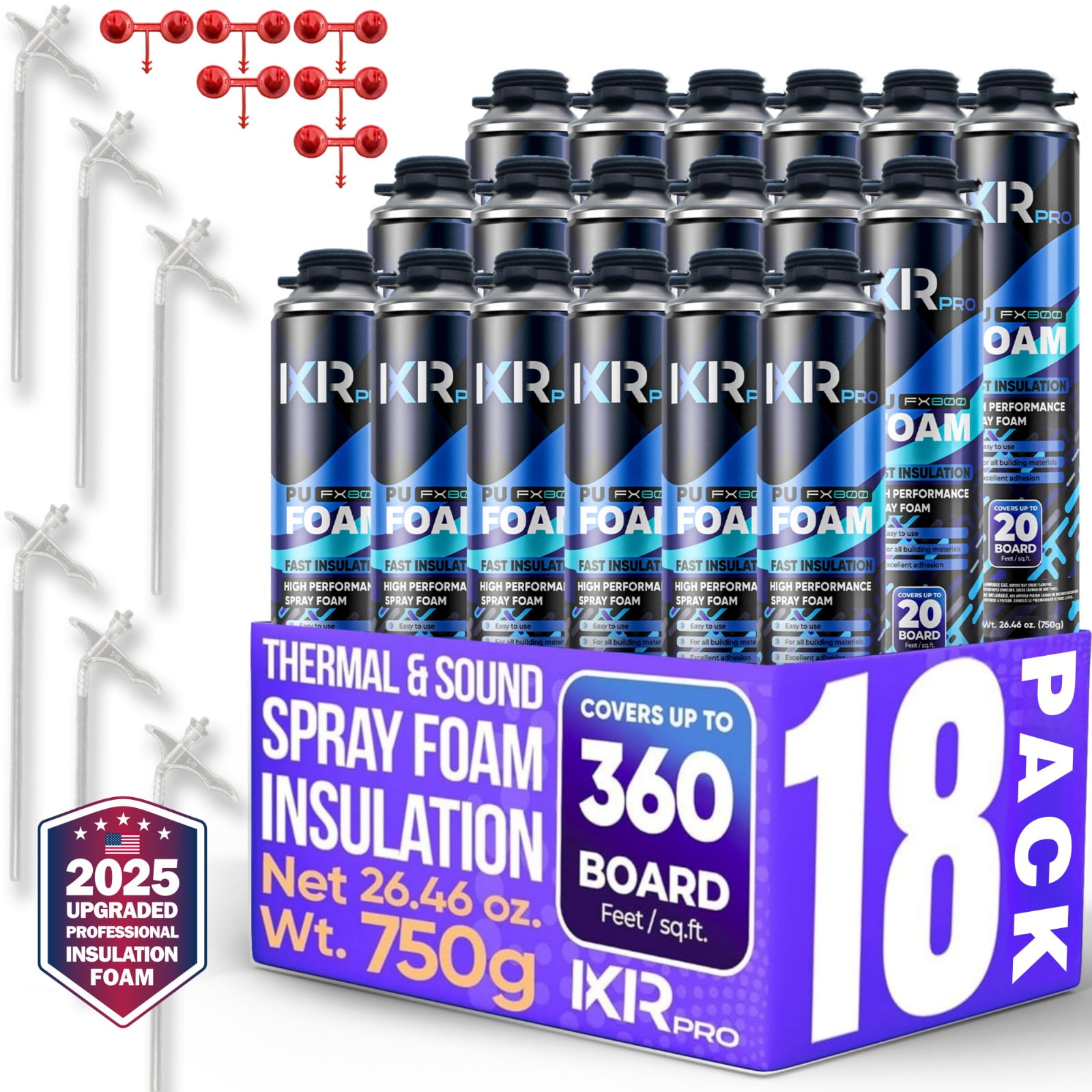Spray Foam Insulation Can (18 x 25.4 oz. / 720 g) Expanding Foam ...