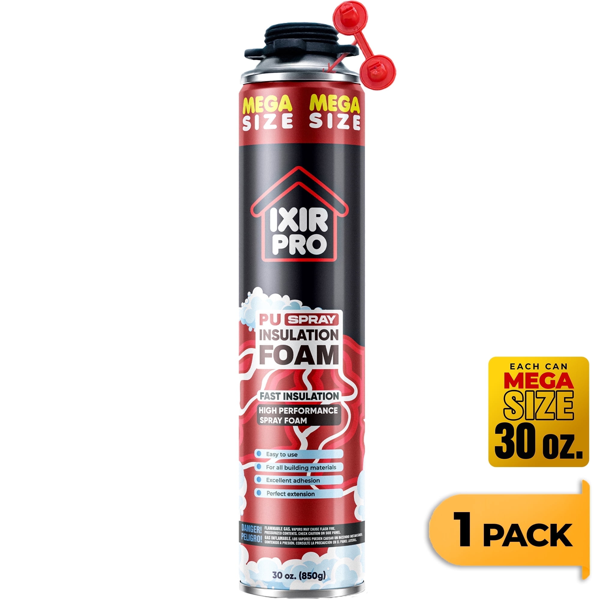 Spray Foam Insulation Can (30 oz. / 850 g) Expanding Sealant, Mega Size Closed Cell Spray Foam ...