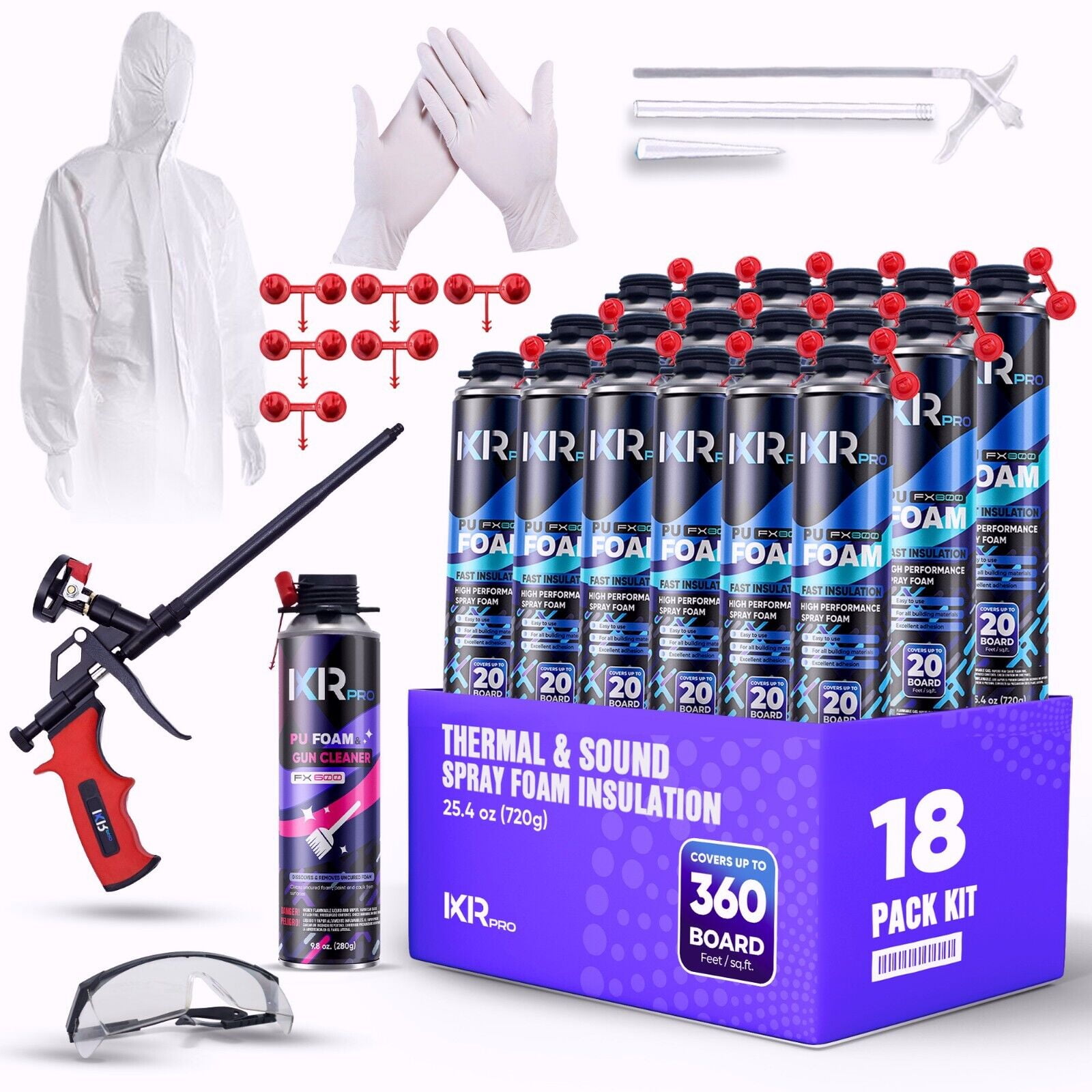 Spray Foam Insulation Kit (18 PK Kit-25.4oz) Expanding Foam Sealant ...