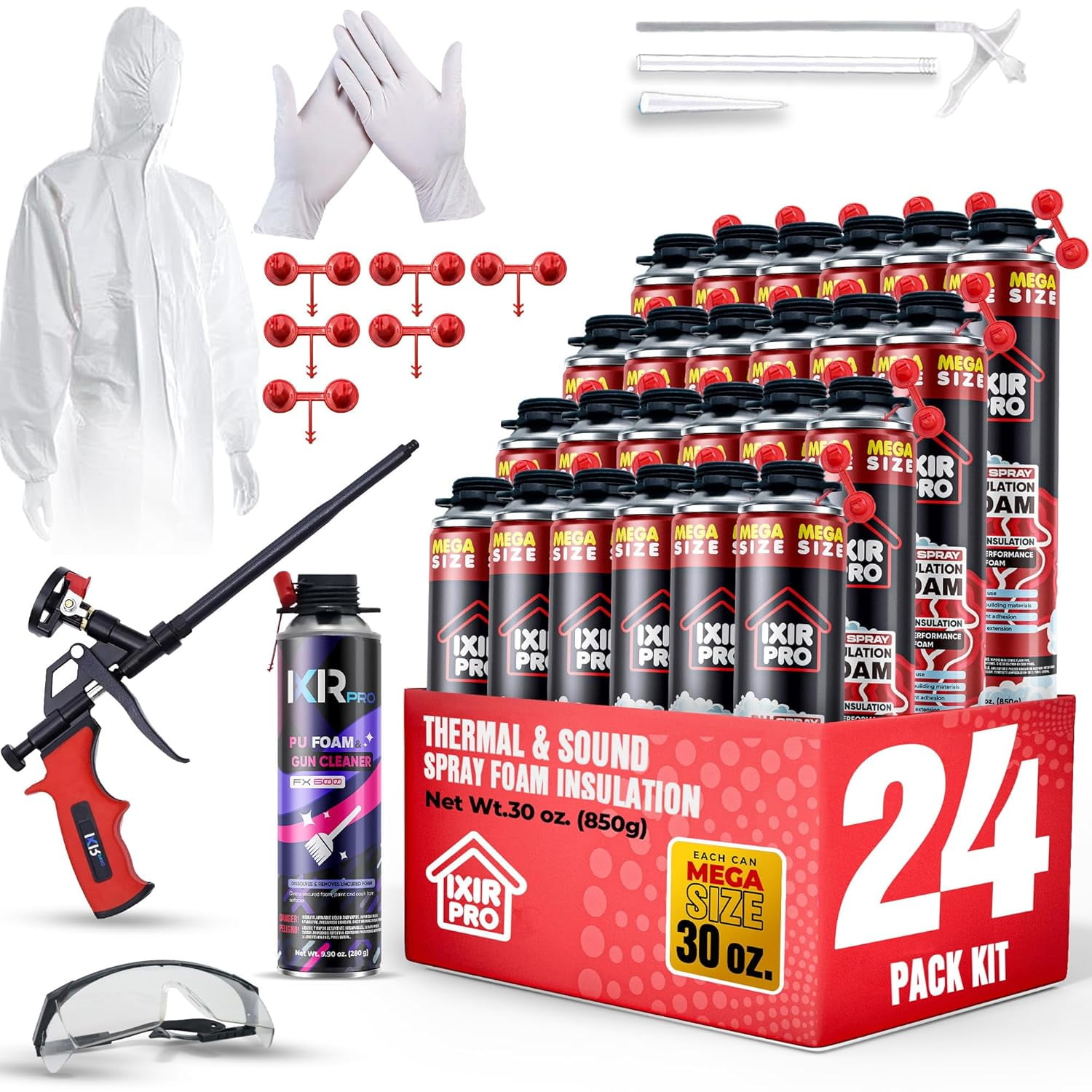 Spray Foam Insulation Kit (24 PK Kit-30oz) Expanding Sealant, Mega Size ...