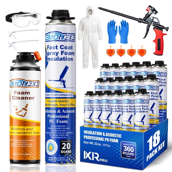 GemonExe Spray Foam Insulation Kit Eco-Friendly Polyurethane 41 cm x 34 ...