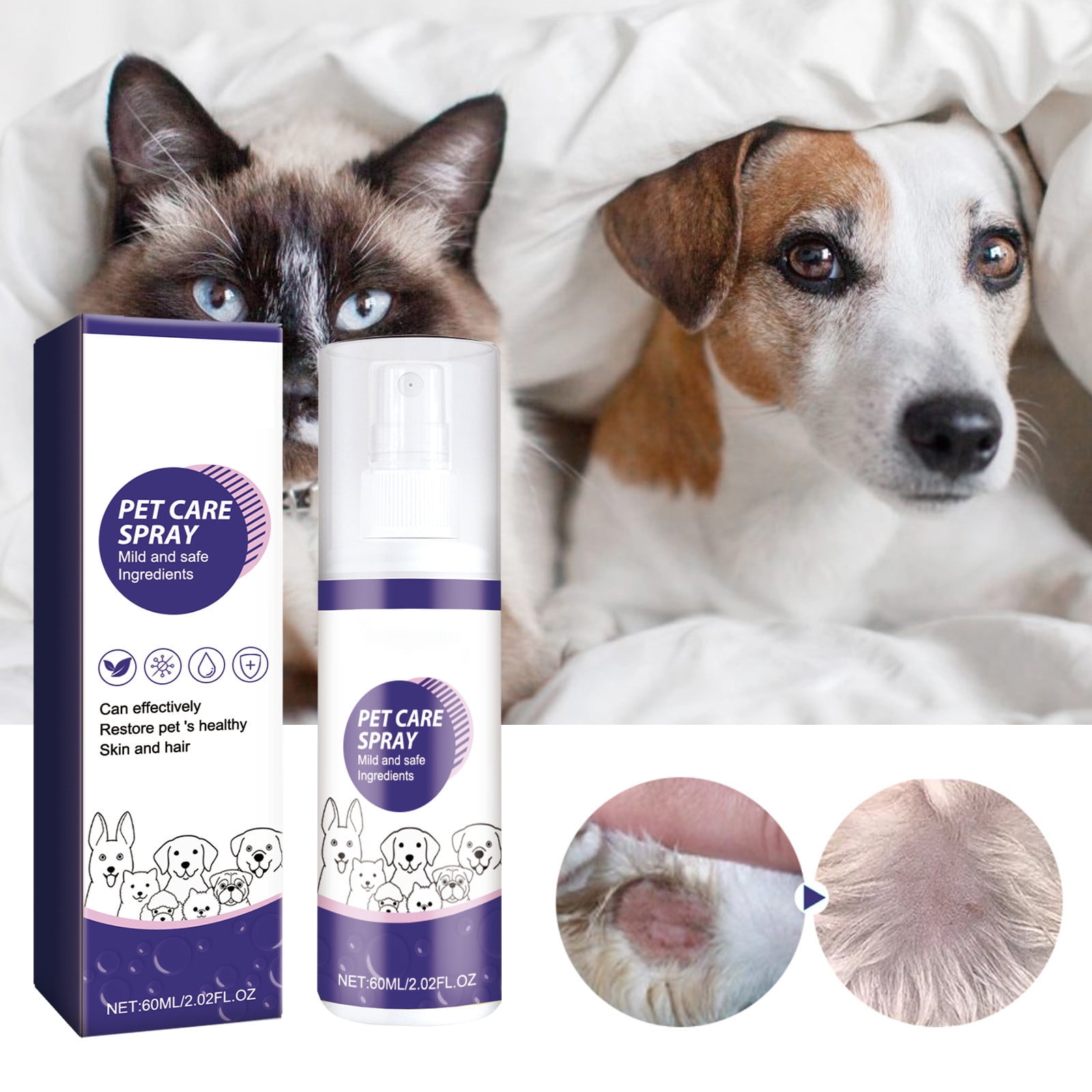 Spray For Dogs Cats, Itch Relief Spray & Transactio For Dogs, Irritated ...