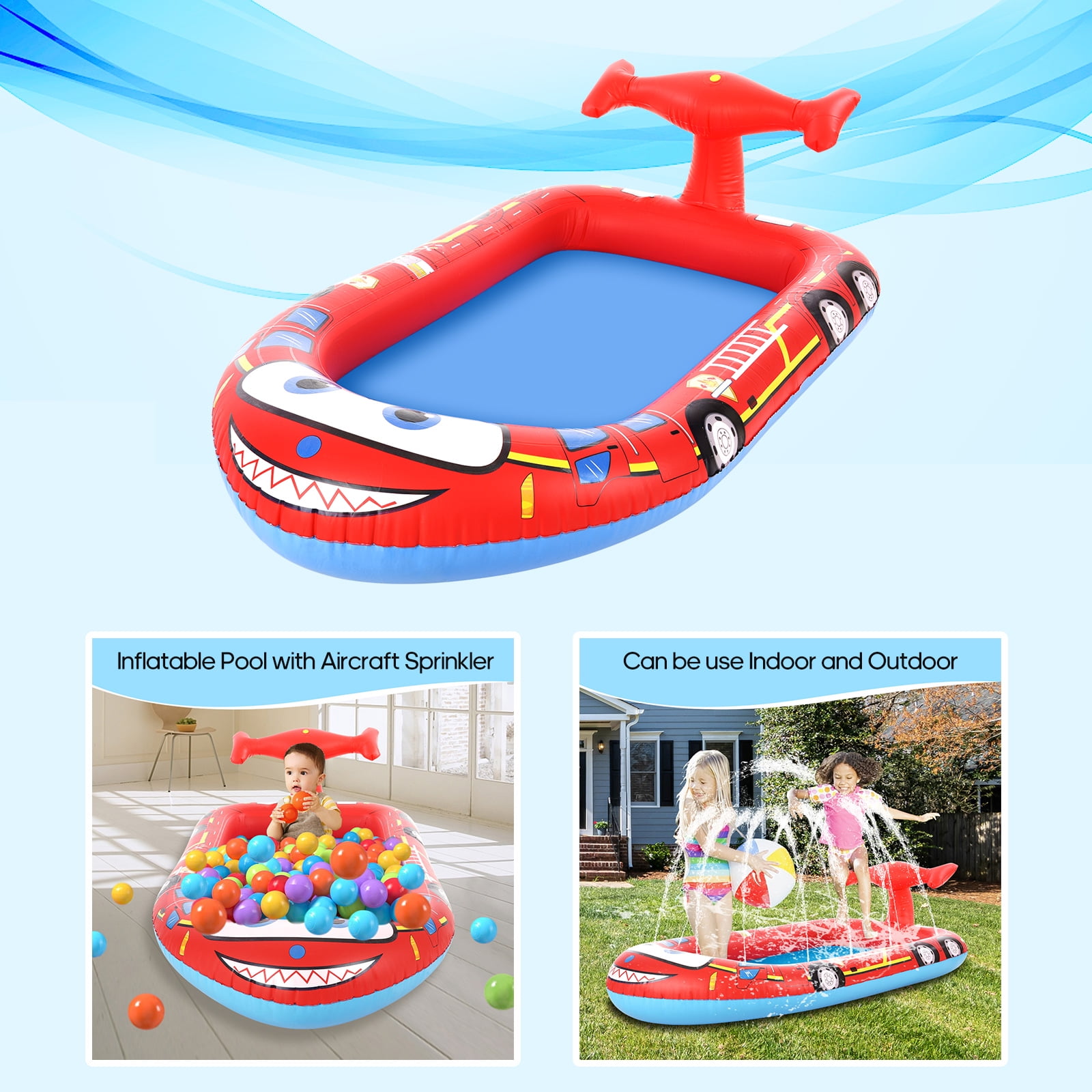 Spray Fountain,Pool Kids Sprinkler Pool Summer Water Airship 71 Fire 71 ...