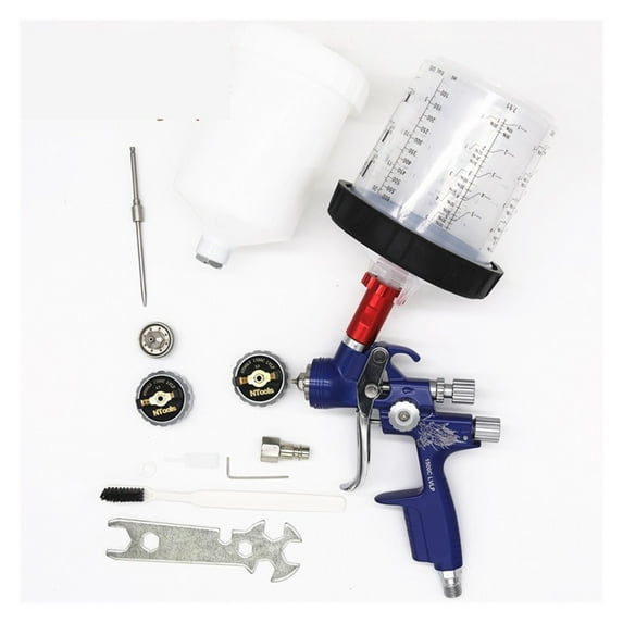Spray Gun 1.3 And 1.7mm Nozzle With Adapter And 600CC Tank Air Spray ...