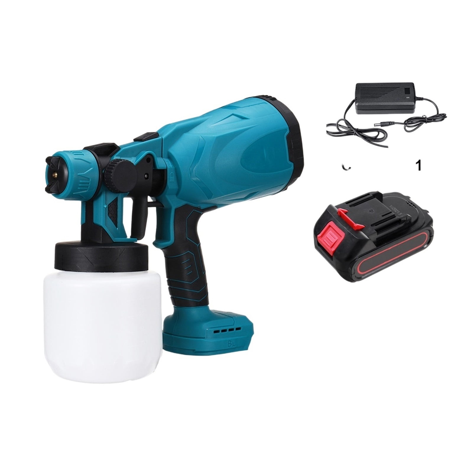 Spray Gun 800ml Cordless Electric Paint Sprayer Auto Furniture Steel ...