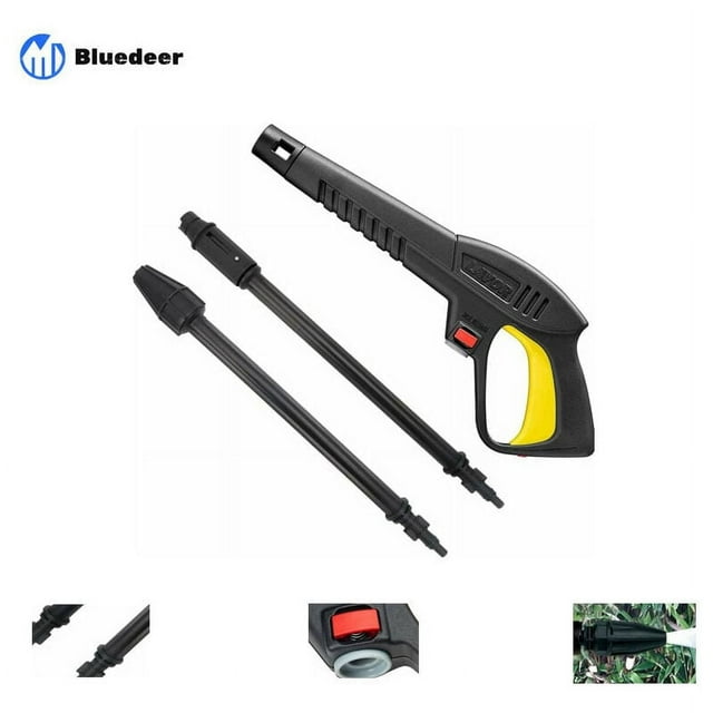 Spray Gun for High-Pressure Washers, Steel Extension Wand, Ergonomic ...