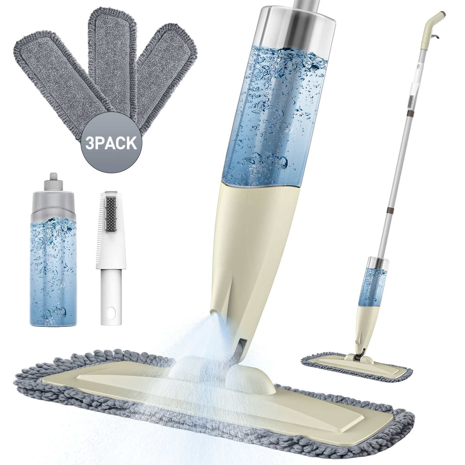 Mop for Floor Cleaning, Spray Mop with 22 oz Refillable Bottle & 3pcs ...